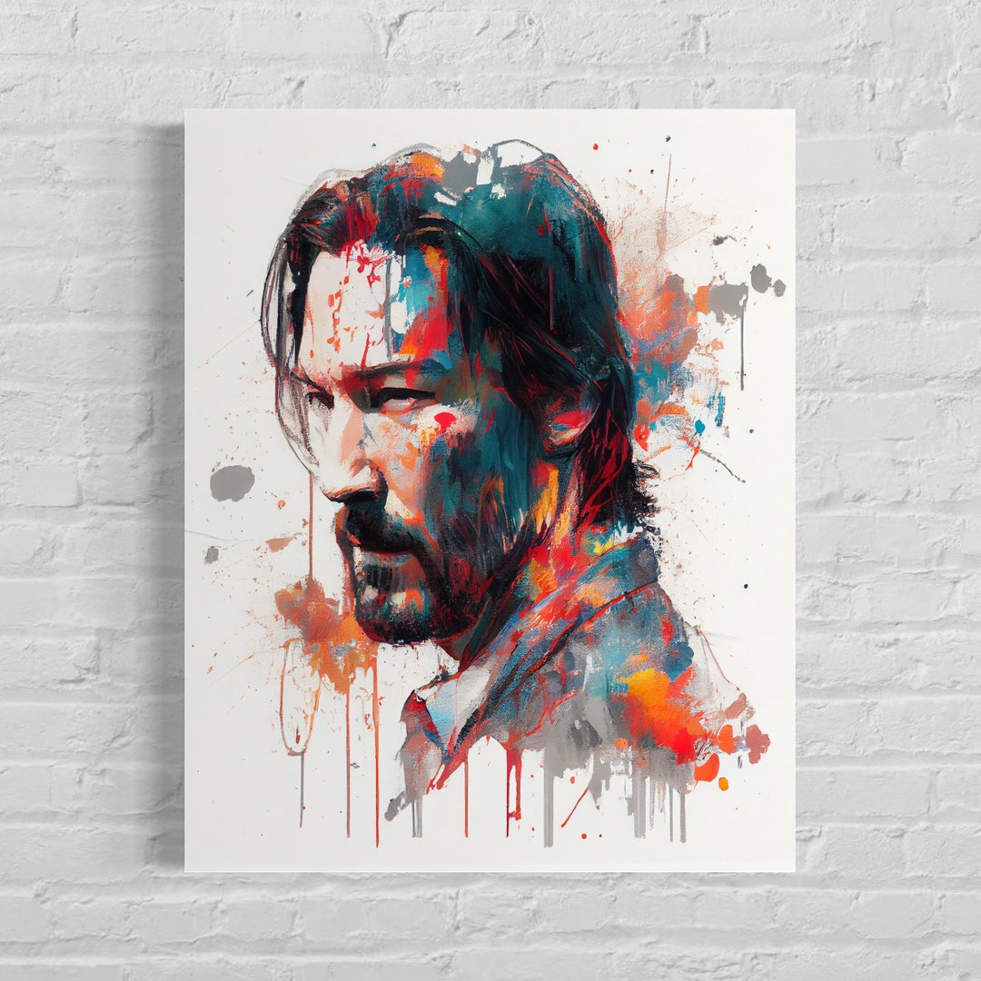 Keanu Reeves Watercolor Art Print Keanu Reeves Painting Wall - Etsy