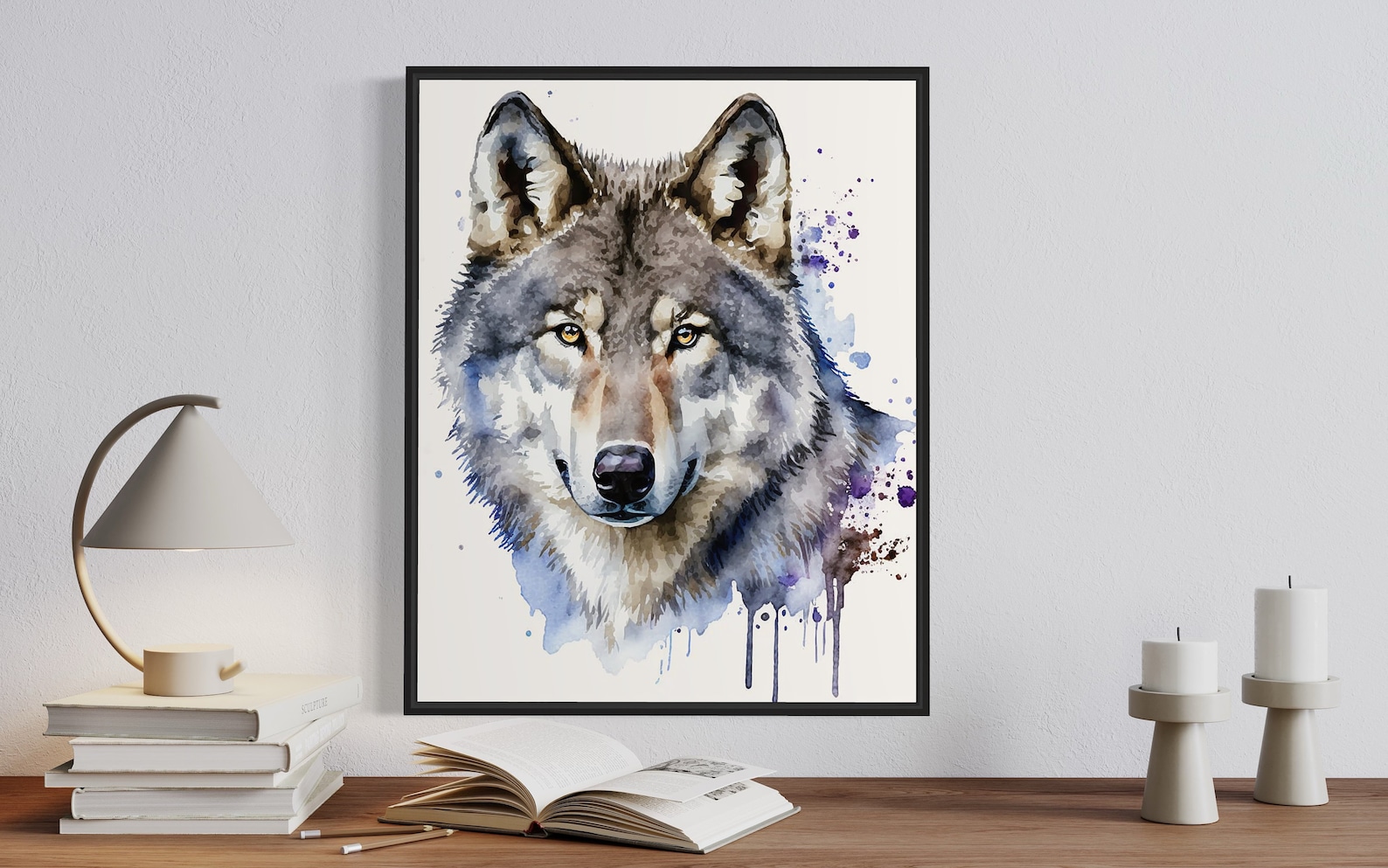 Gray Wolf Watercolor Art Print Gray Wolf Painting Wall Art - Etsy