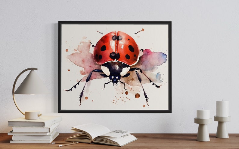 Ladybug Watercolor Art Print Ladybug Wall Art Poster - Etsy