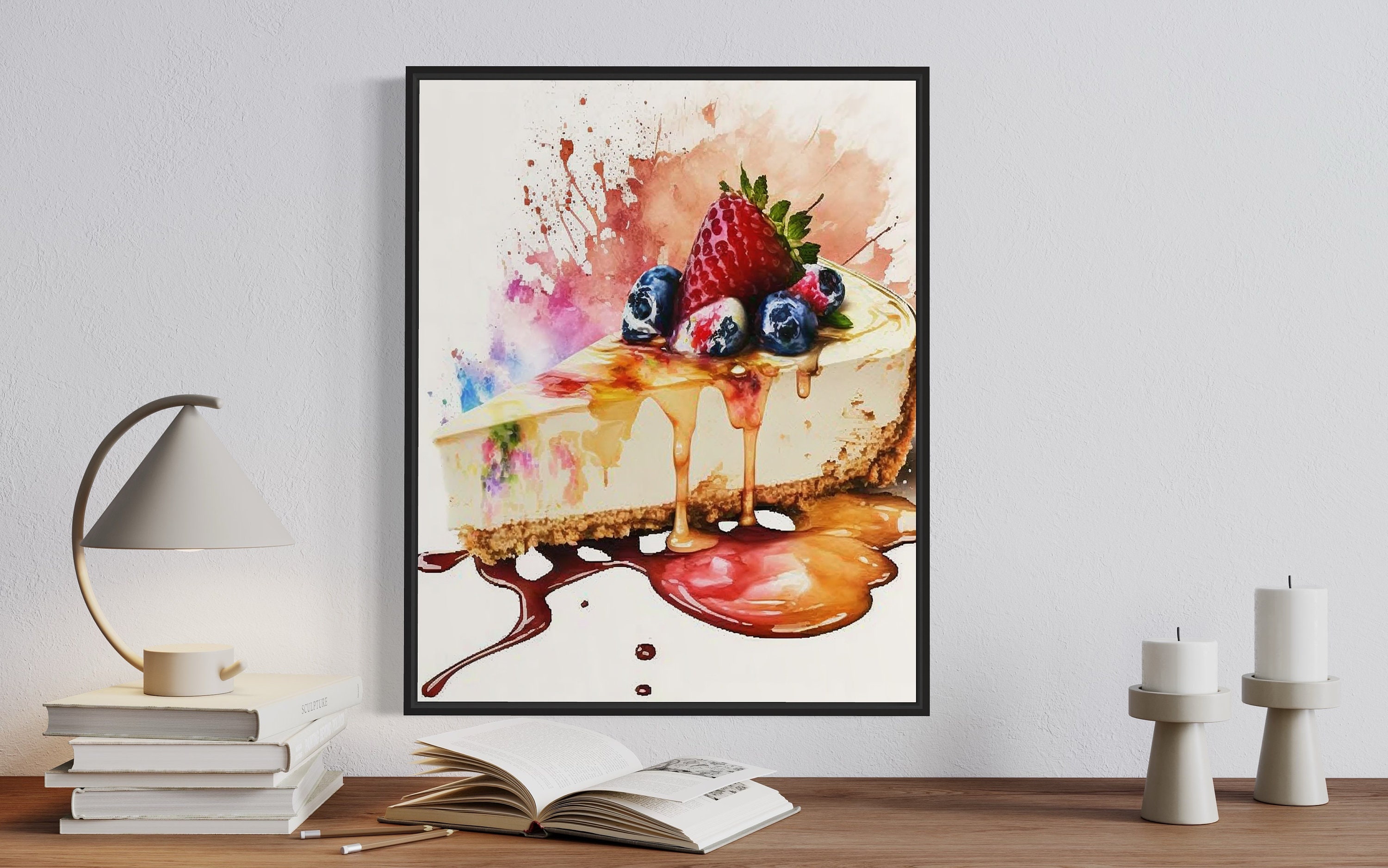 Cheesecake Watercolor Art Print Cheesecake Painting Wall Art - Etsy