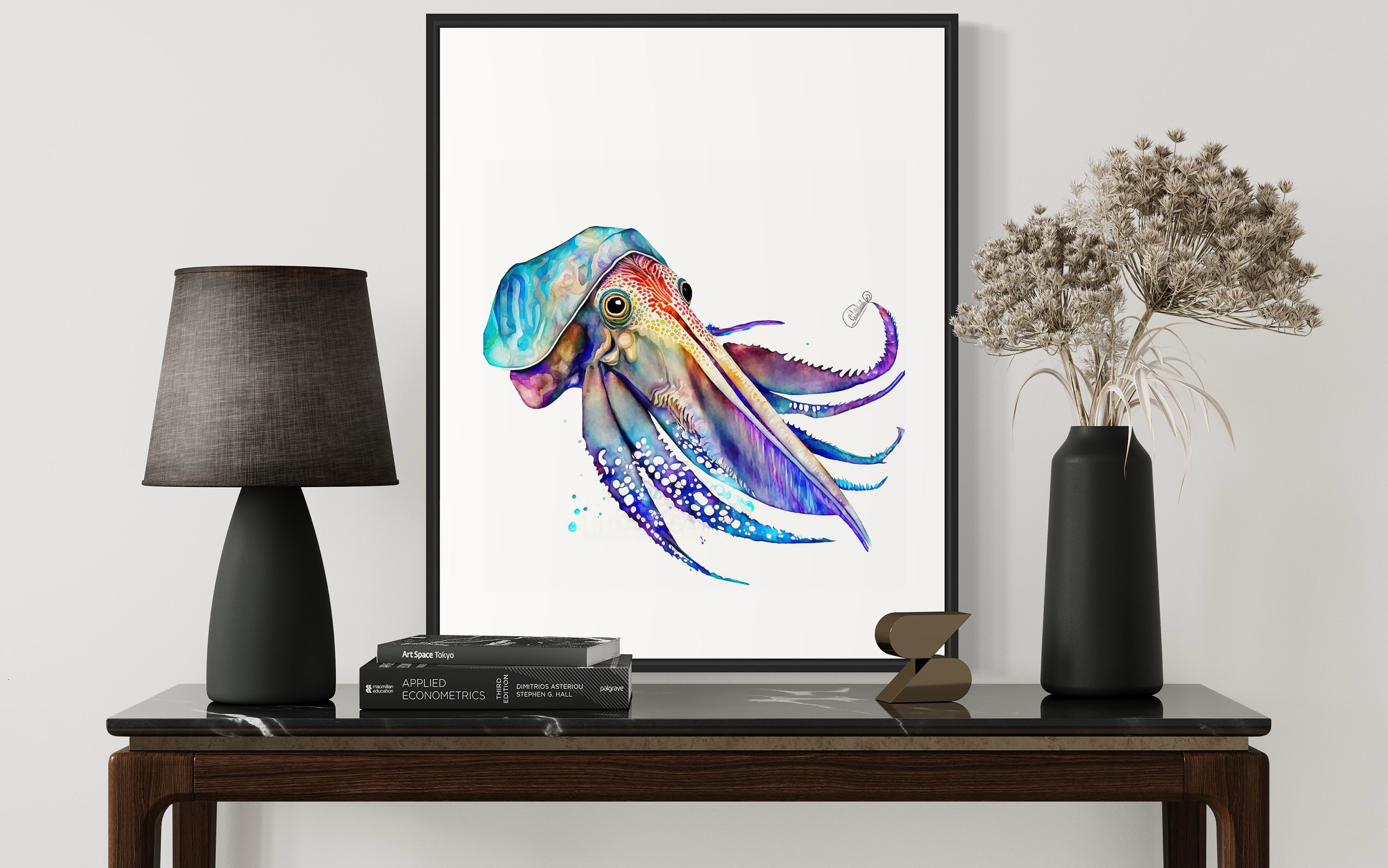 Cuttlefish Watercolor Art Print Cuttlefish Painting Wall Art - Etsy