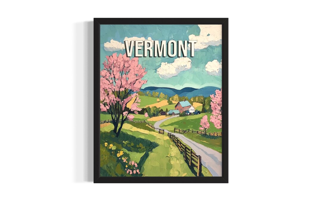 Vermont Spring States Poster Art Print, Living Room Wall Art Poster ...