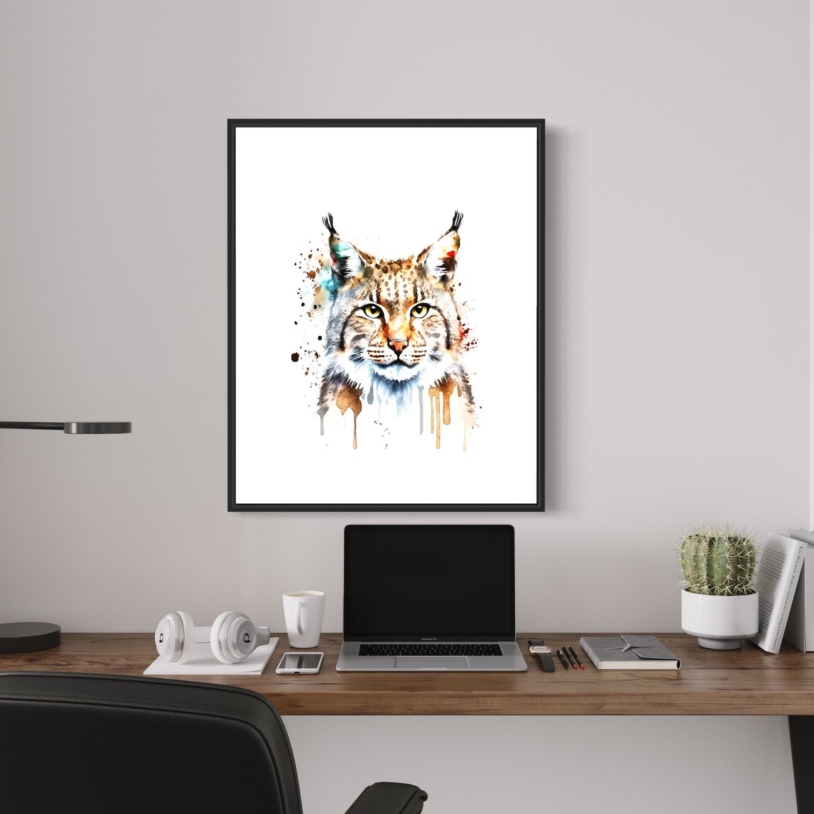 Bobcat Watercolor Art Print, Bobcat Painting Wall Art Decor, Original ...