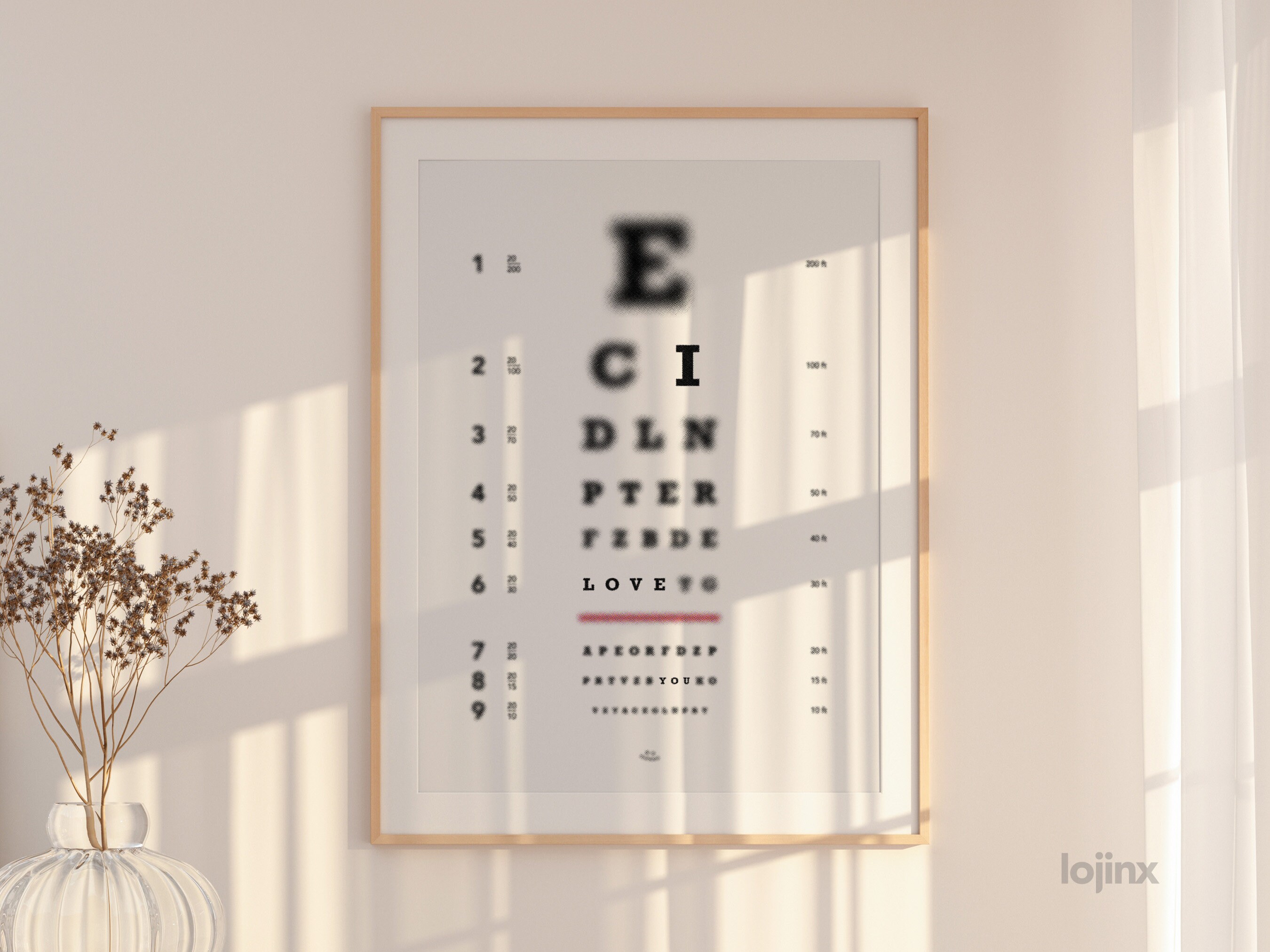 Eye Chart Blur Poster Type Print I Love You Graphic - Etsy