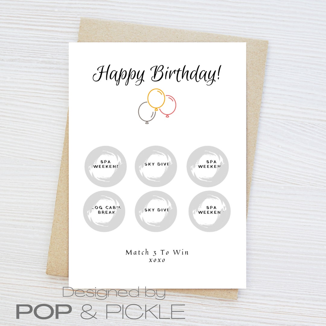 Happy Birthday Gift Reveal Card | Match 3 to Win | Ideal for Gifts ...