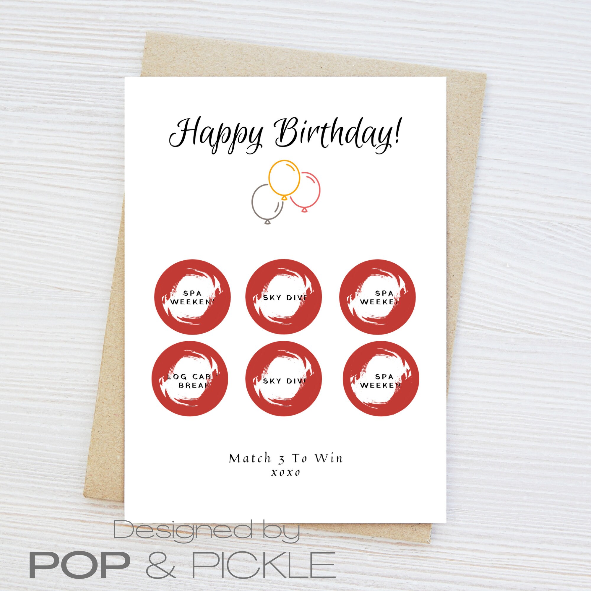 Happy Birthday Gift Reveal Card Match 3 to Win Ideal for Gifts Trips ...