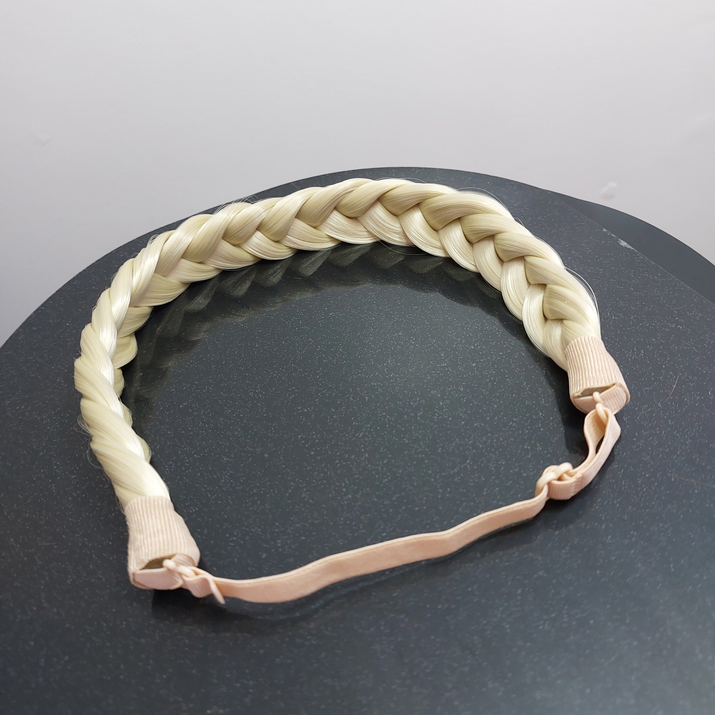 Three Strand Light Ash Blonde Braided Headband, Boho Wedding Highlight ...