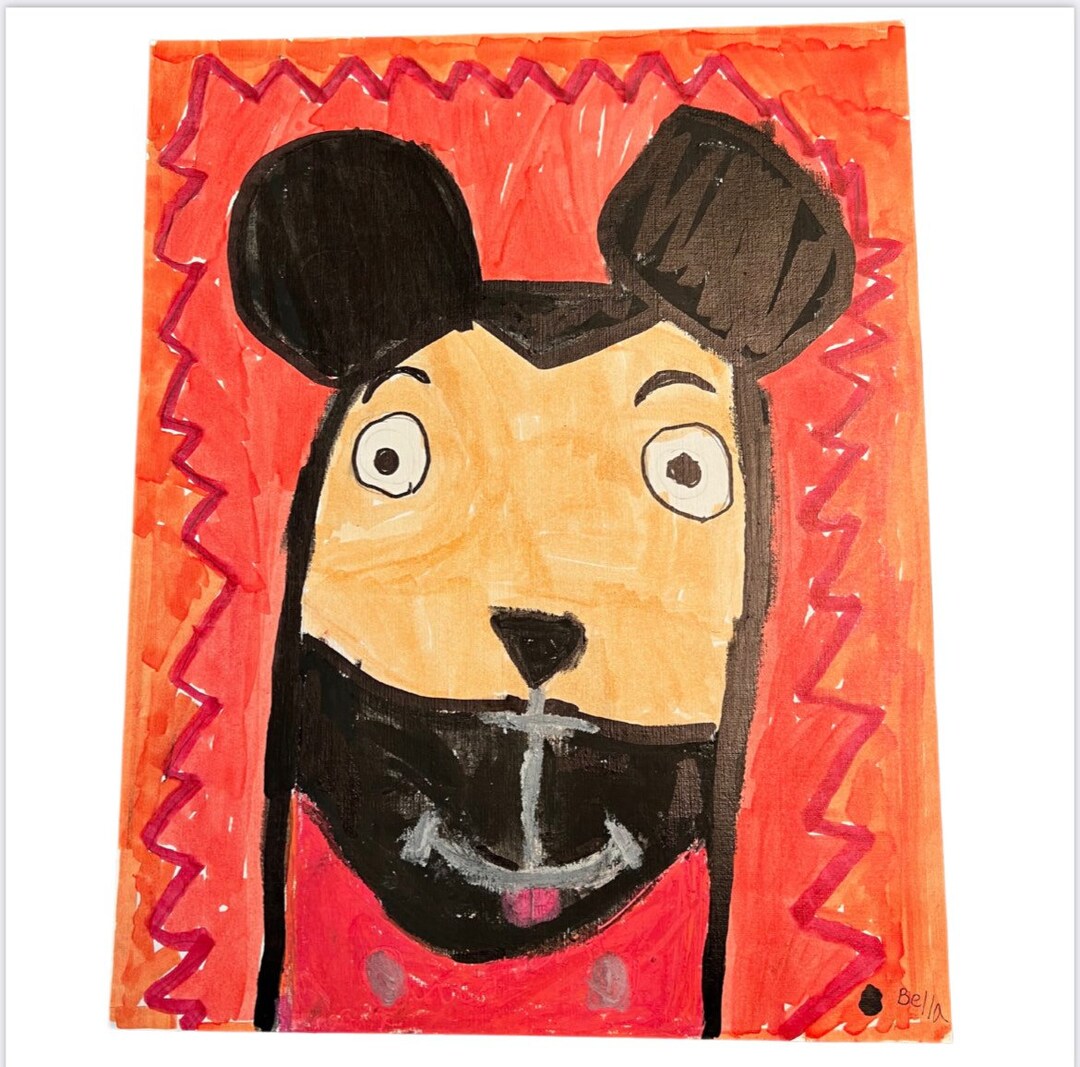 Mickey Mouse Bear Original Art by Bella - Etsy