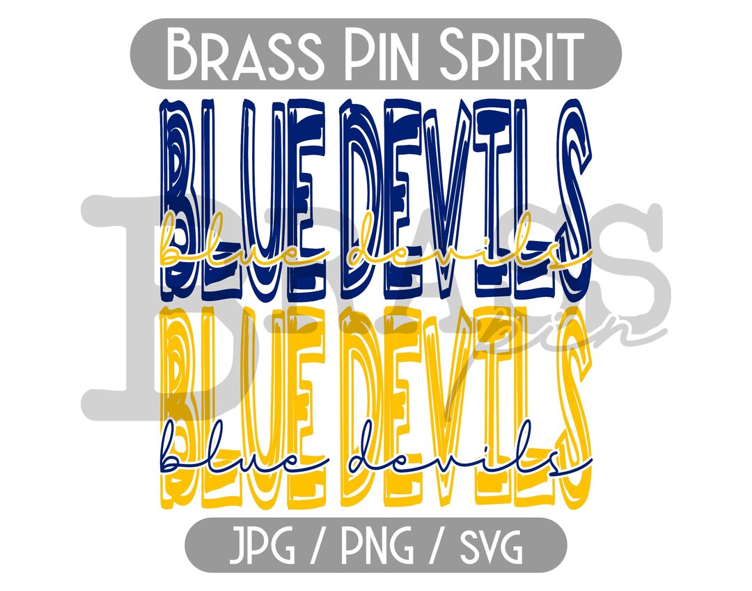 Blue Devils Scribble Design – 2 Color Options, Royal and Yellow, PNG & SVG Digital Download - Etsy