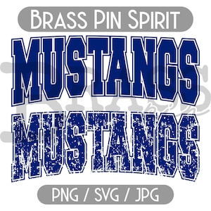 Mustangs Varsity Design: 2 Options, Clean & Distressed, PNG, SVG ...