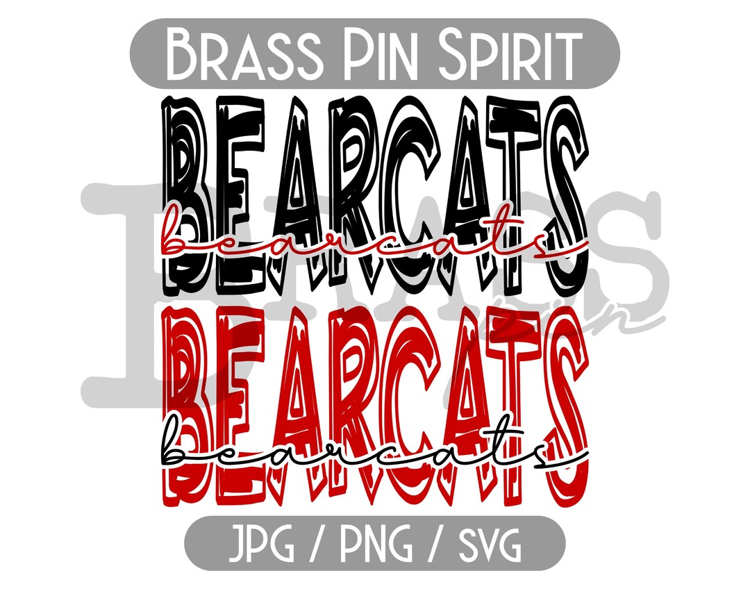 Bearcats Scribble Designs – Red & Black Color Options, PNG, SVG, JPG ...