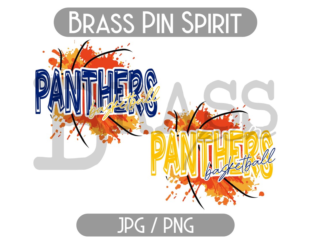 Panthers Scribble Basketball Design: Royal & Yellow, 2 Color Options ...