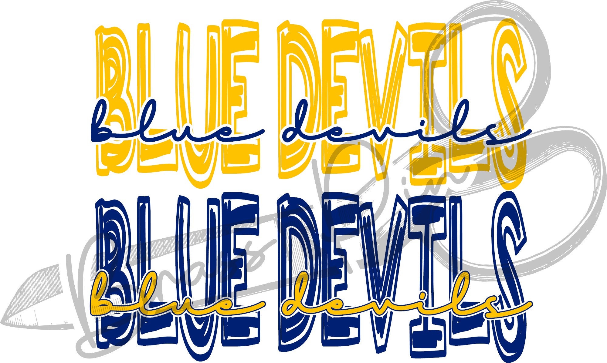 Blue Devils Scribble Design: JPG, PNG, SVG Digital Download - Etsy