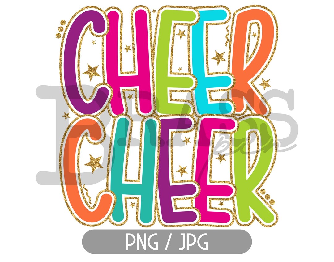 Cheer Bright Glitter 4 Design Bundle – Digital Download: PNG & JPG ...