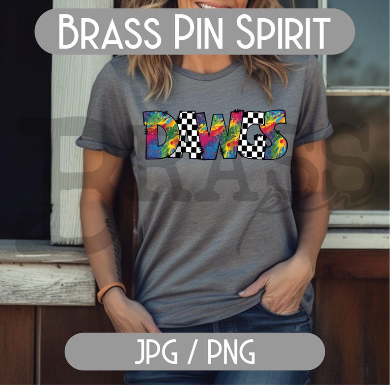 Dawgs Rainbow Checked Design: PNG, JPG, Digital Download - Etsy