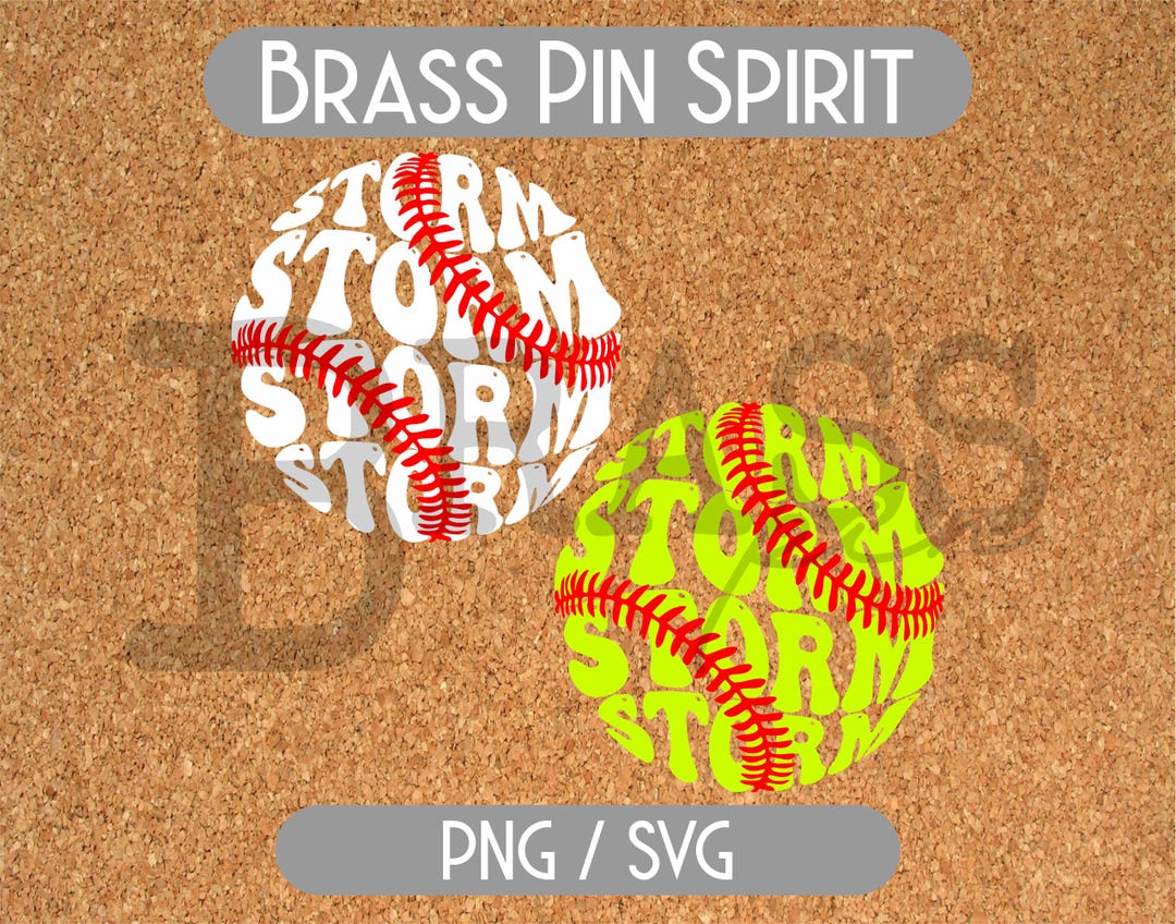 Storm Retro Baseball / Softball Design: PNG, SVG, Digital Download - Etsy