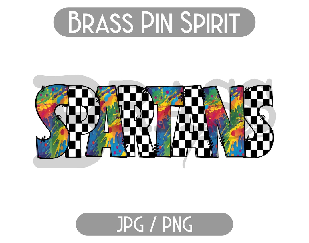 Spartans Rainbow Checked Design: PNG, JPG, Digital Download - Etsy