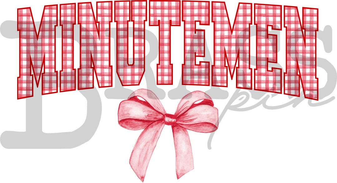 Coquette Watercolor Gingham Minutemen Design: PNG, JPG, Instant ...