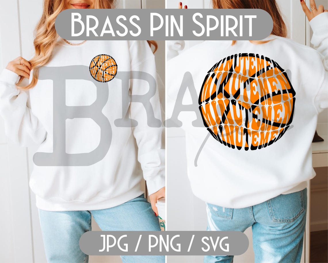 Minutemen Basketball Retro Design: PNG, SVG, JPG, Digital Download - Etsy