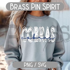 Cobras Scribble Designs: 2 Color Options, White & Blue, PNG, SVG ...