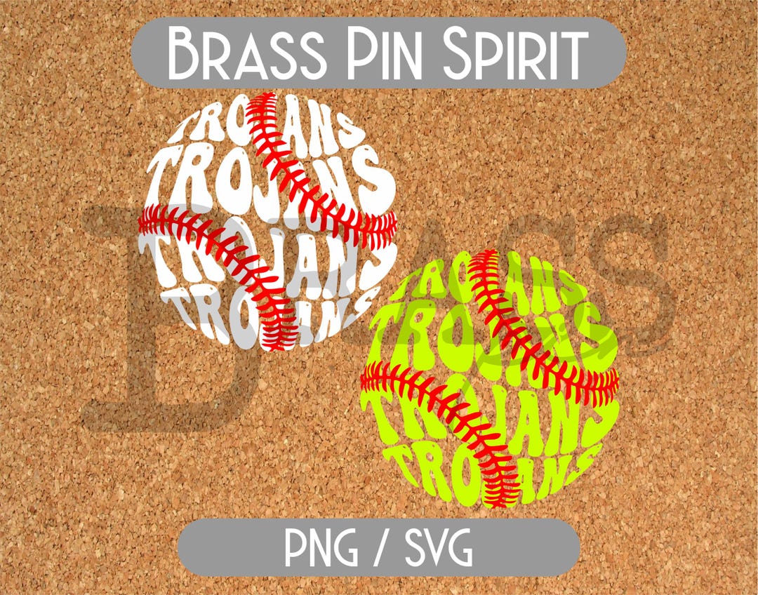 Trojans Retro Softball / Baseball Design: SVG, PNG, Digital Download - Etsy