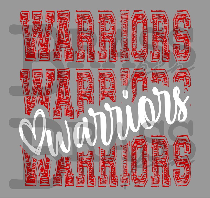 Warriors Chalked Heart Design: 2 Color Options, Red & White, PNG ...