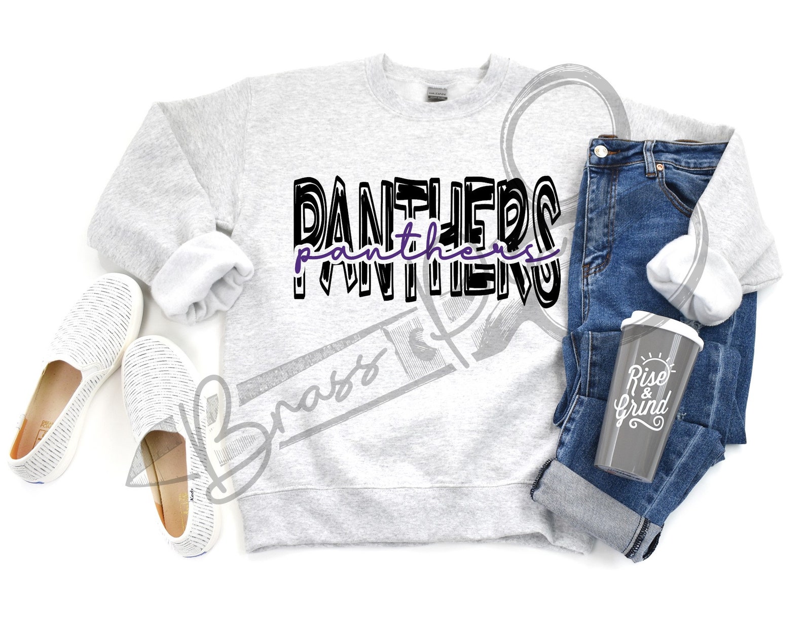 Panthers Scribble Design 2 Color Options Purple & Black - Etsy