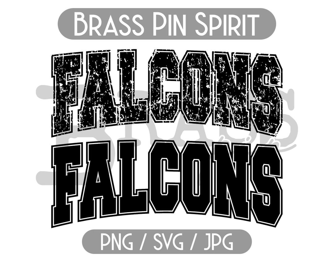 Falcons Varsity Designs: 2 Options, Clean & Distressed, Grunge, PNG ...