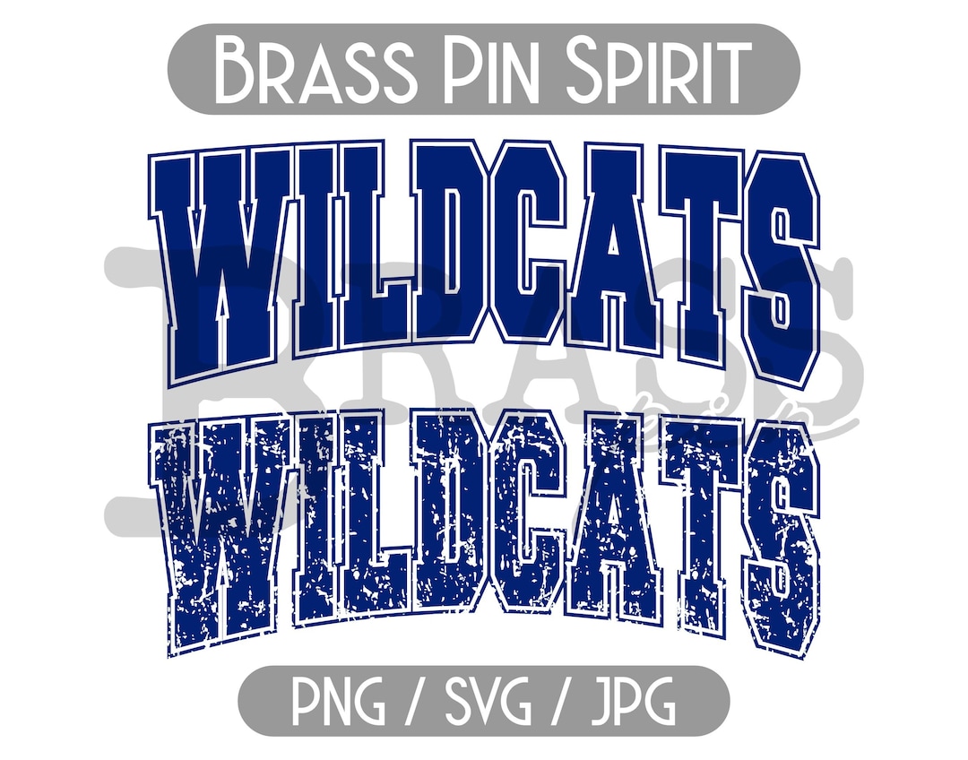 Wildcats Varsity Design – Clean & Distressed Options in Royal Blue ...