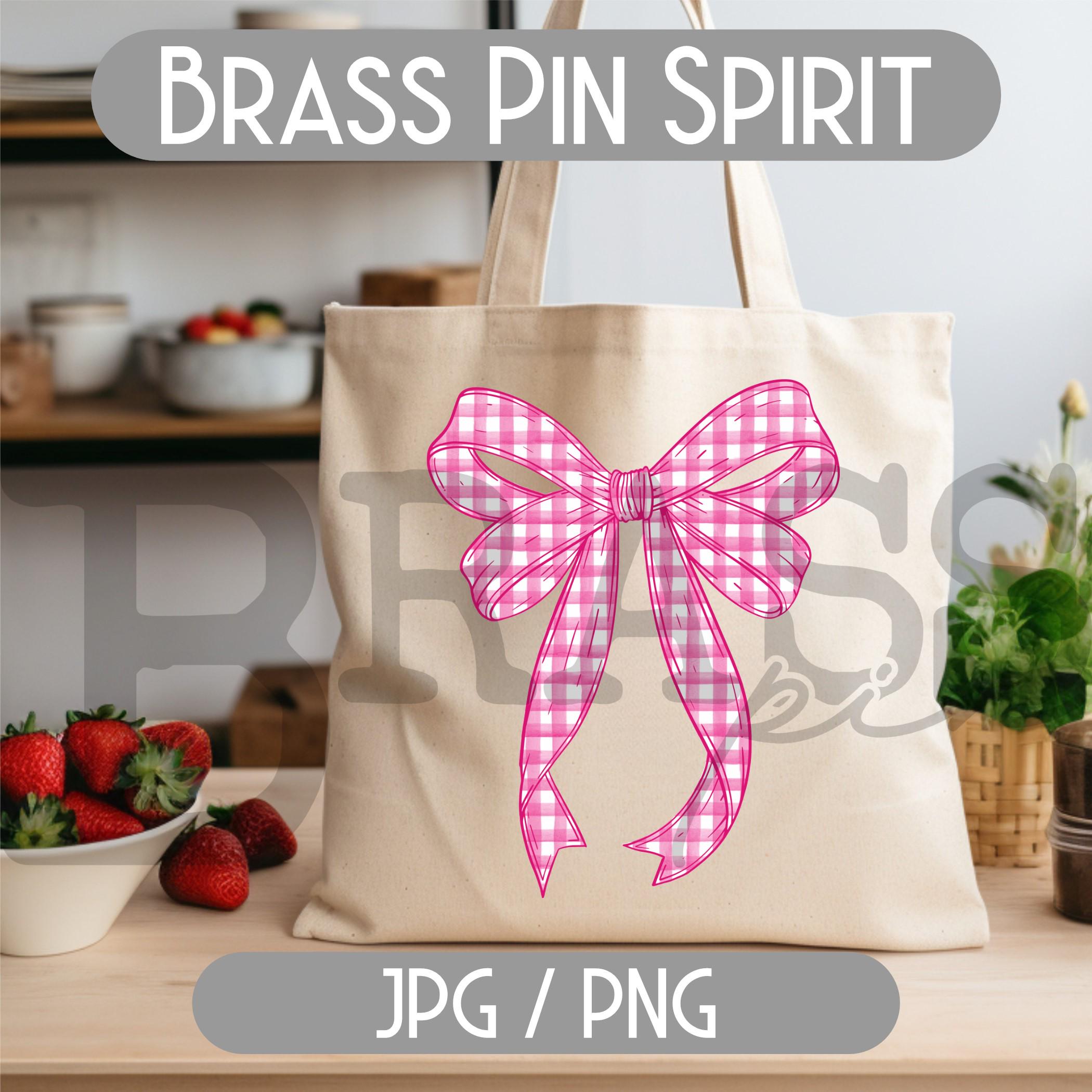 Coquette Watercolor Gingham Ribbon Bow Design: Bright Pink, Hot Pink ...