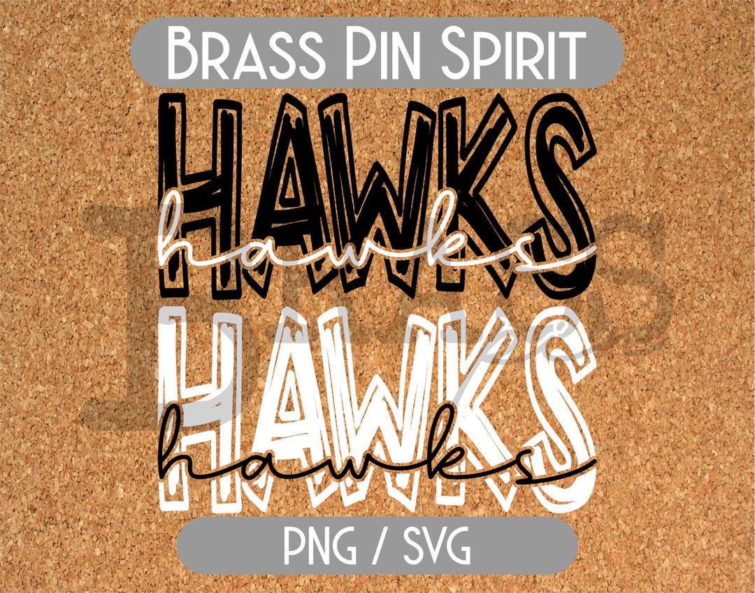 Hawks Scribble Design: 2 Color Options, Black & White, SVG, PNG ...