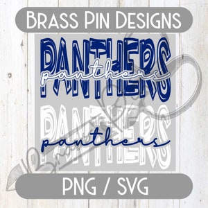 Panthers Scribble Design, 2 Color Options, Royal & White, PNG, SVG - Etsy