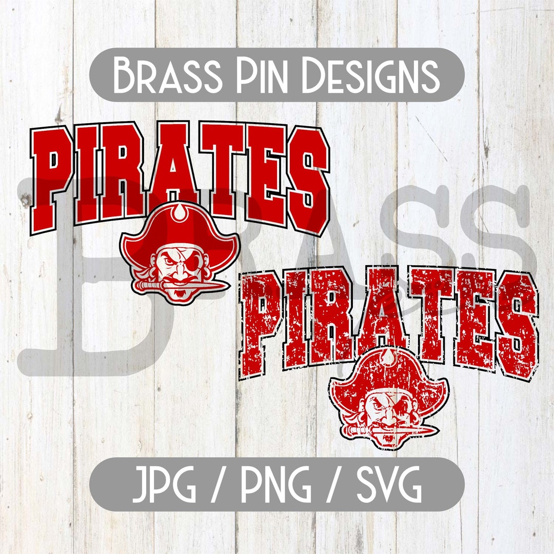 Varsity Pirates, 2 Options Clean & Distressed, PNG, SVG, JPG, Instant ...