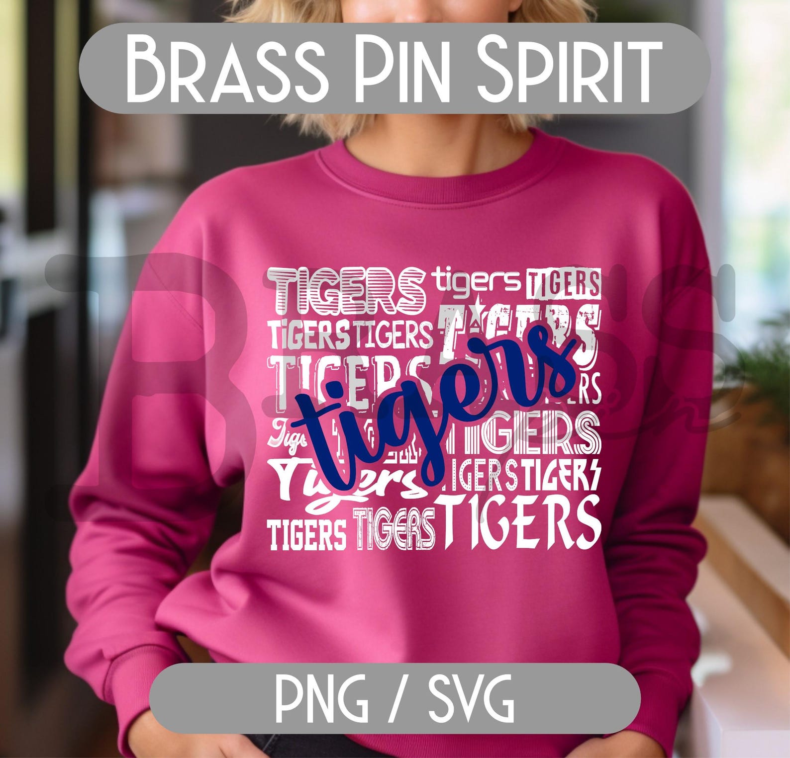 Tigers Typography Design: 2 Color Options, White & Black, Royal, SVG ...