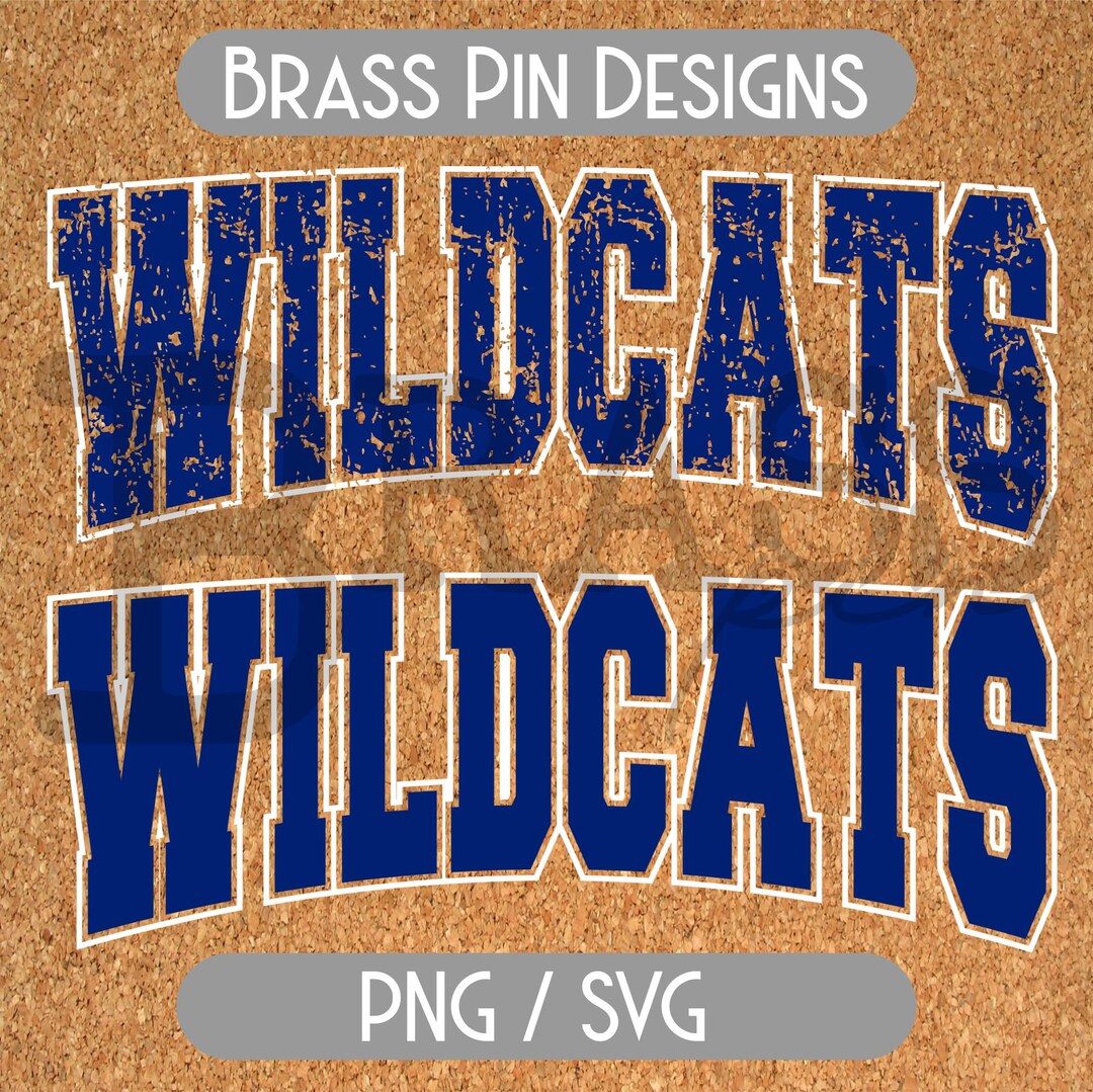 Wildcats Varsity Design: 2 Options, Clean & Distressed, PNG, SVG ...