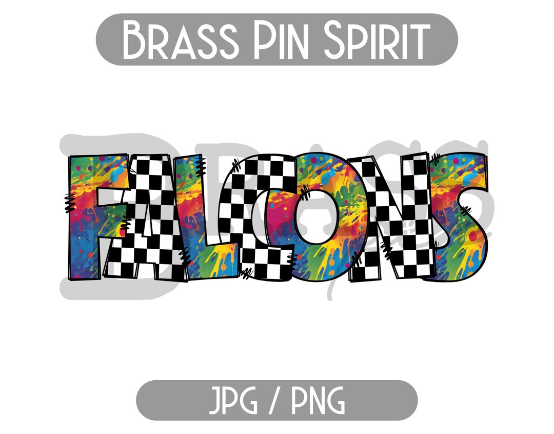 Falcons Doodle Rainbow Checked Design: JPG, PNG, Digital Download - Etsy