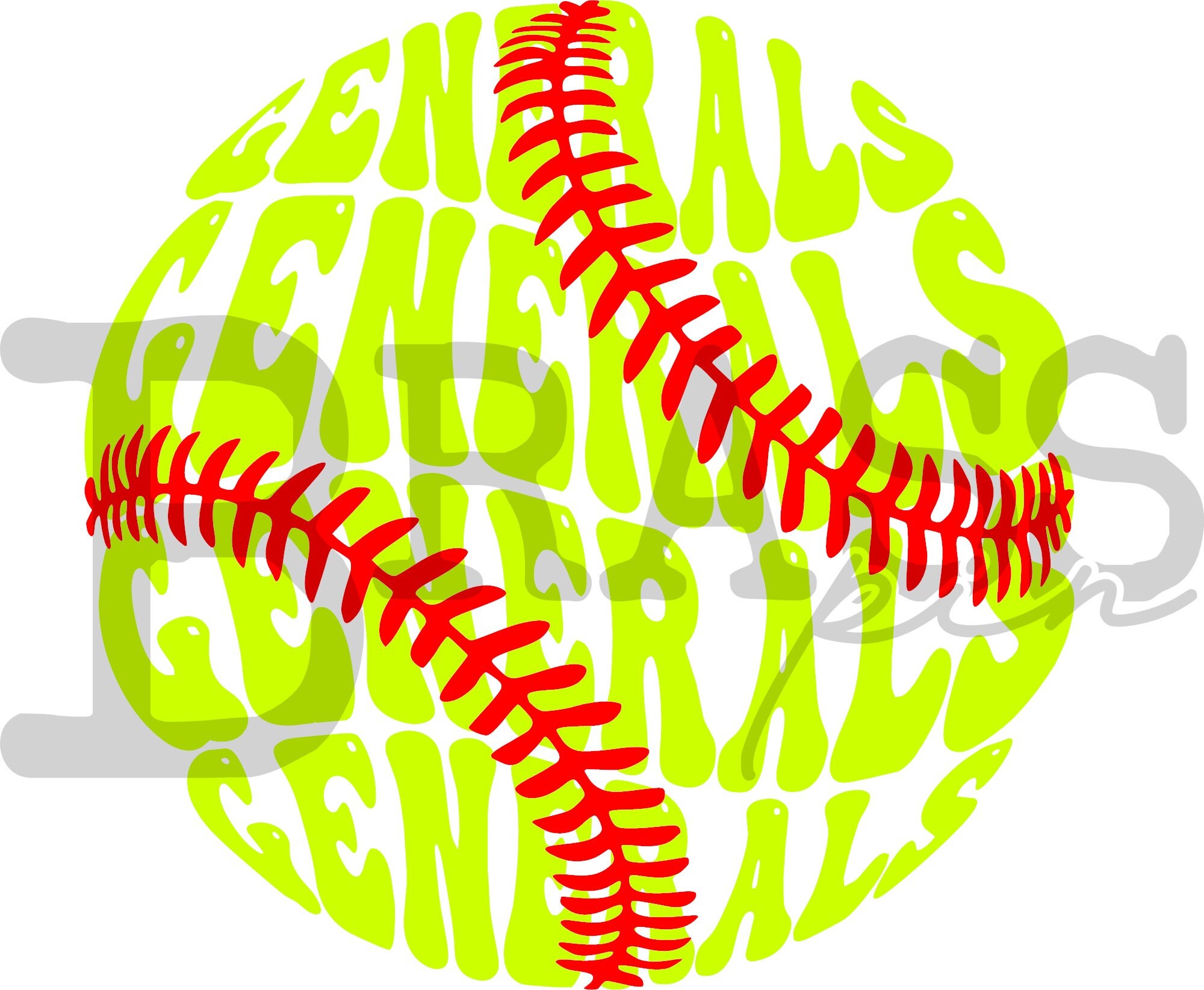 Retro Generals Baseball / Softball Design: SVG, PNG, JPG Digital ...