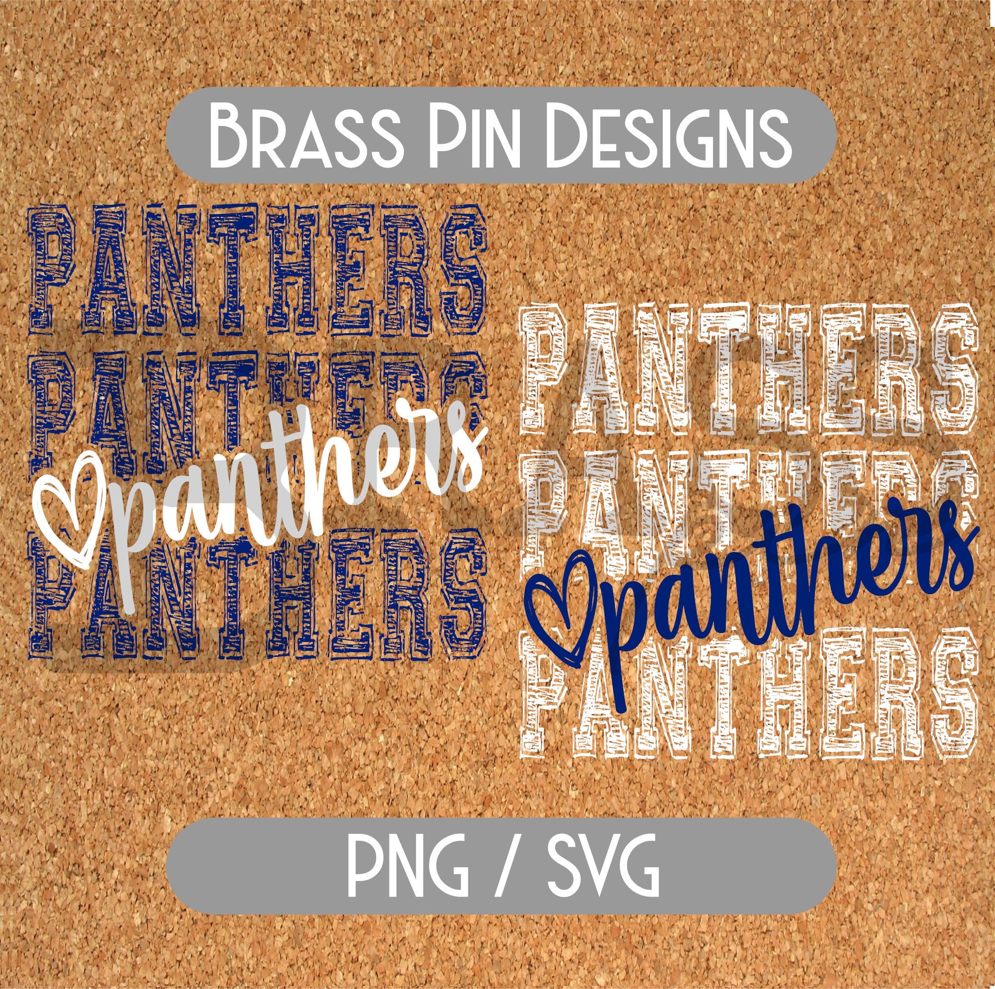 Panthers Panthers Doodle Design: White & Royal, 2 Color Options, SVG ...