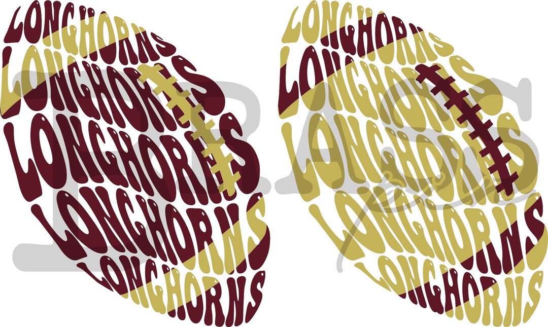 Retro Football Longhorns Design: SVG, JPG, PNG Digital Download - Etsy