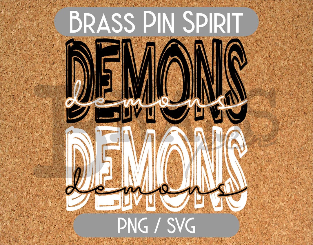 Demons Scribble Design, Black & White, 2 Color Options, PNG, SVG ...