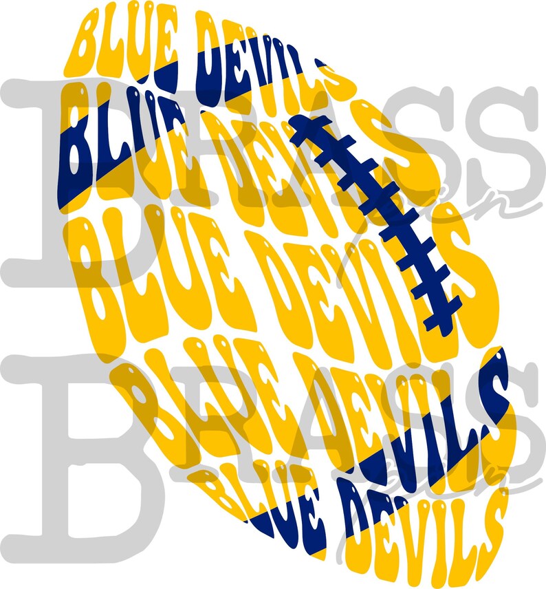 Blue Devils Retro Football Design – Blue & Yellow, PNG, SVG, JPG ...