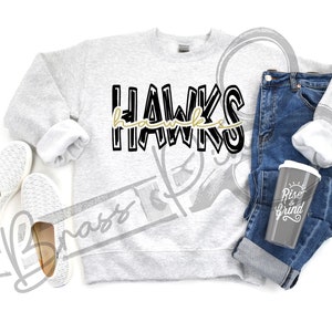 Hawks Scribble Design, 2 Color Options, Black & Gold, JPG, SVG, PNG - Etsy