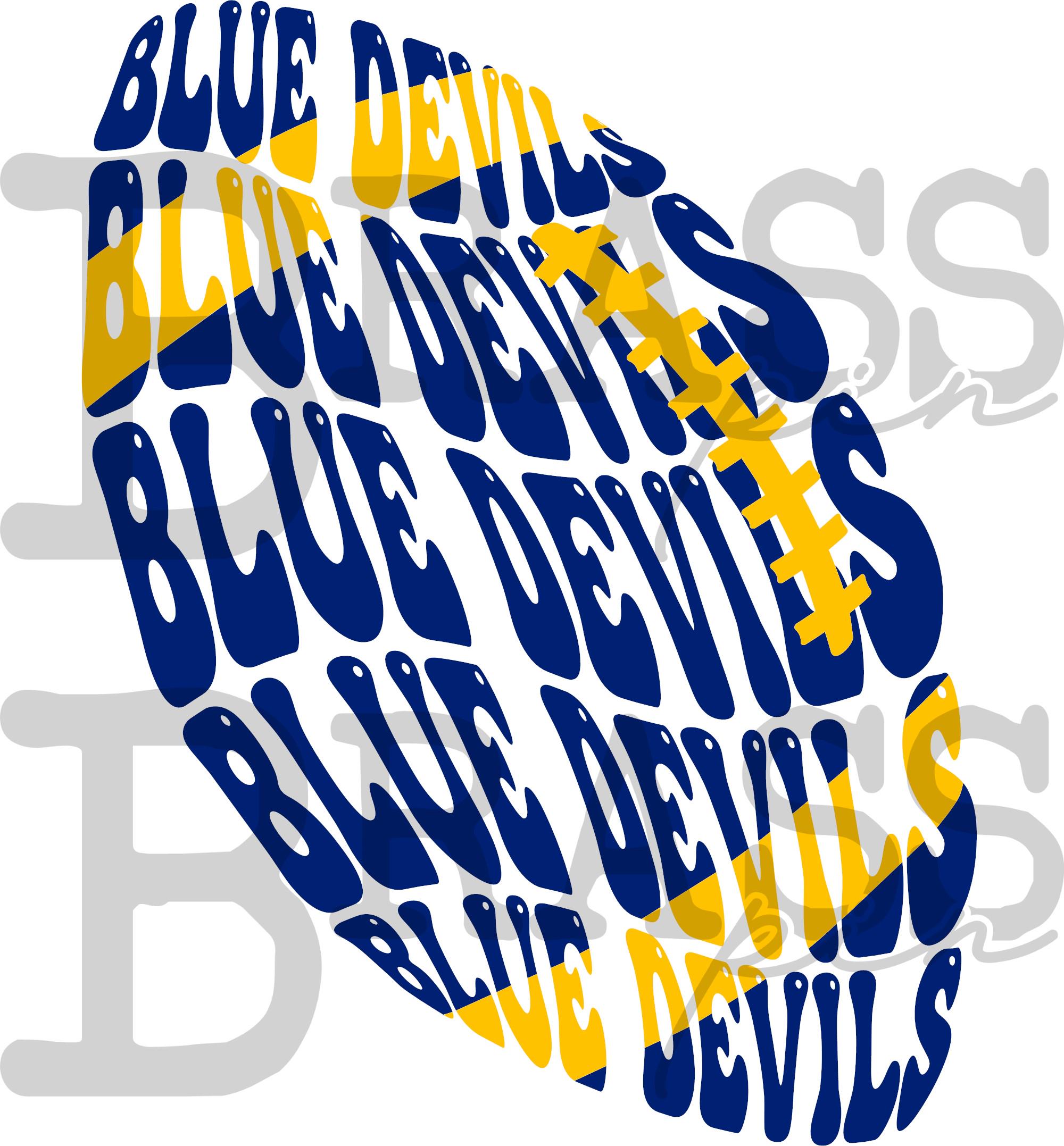 Blue Devils Retro Football Design – Blue & Yellow, PNG, SVG, JPG ...