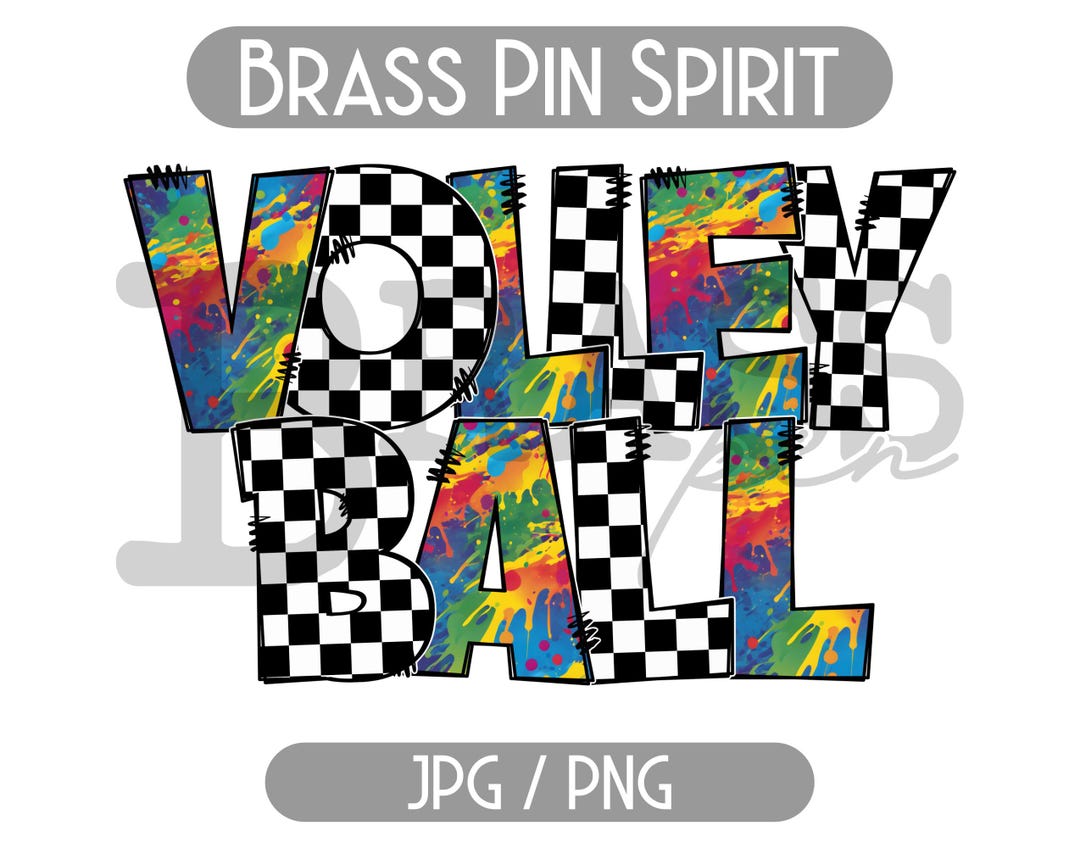 Volleyball Rainbow Checked Design: PNG, JPG, Digital Download - Etsy