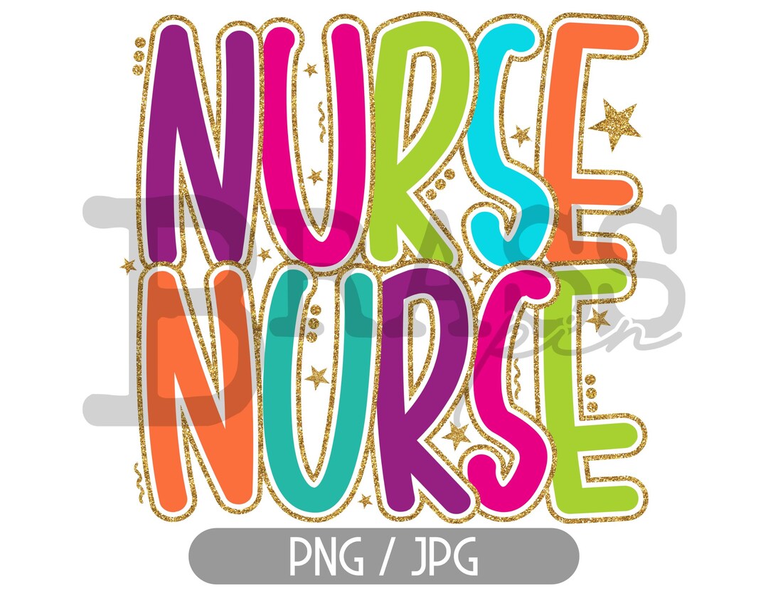 Nurse Bright Glitter Bundle – 4 Color Options, PNG JPG Digital Download ...