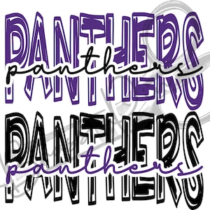 Panthers Scribble Design 2 Color Options Purple & Black - Etsy