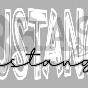 Mustangs Scribble Designs: 2 Color Options, Black & White, PNG, SVG ...