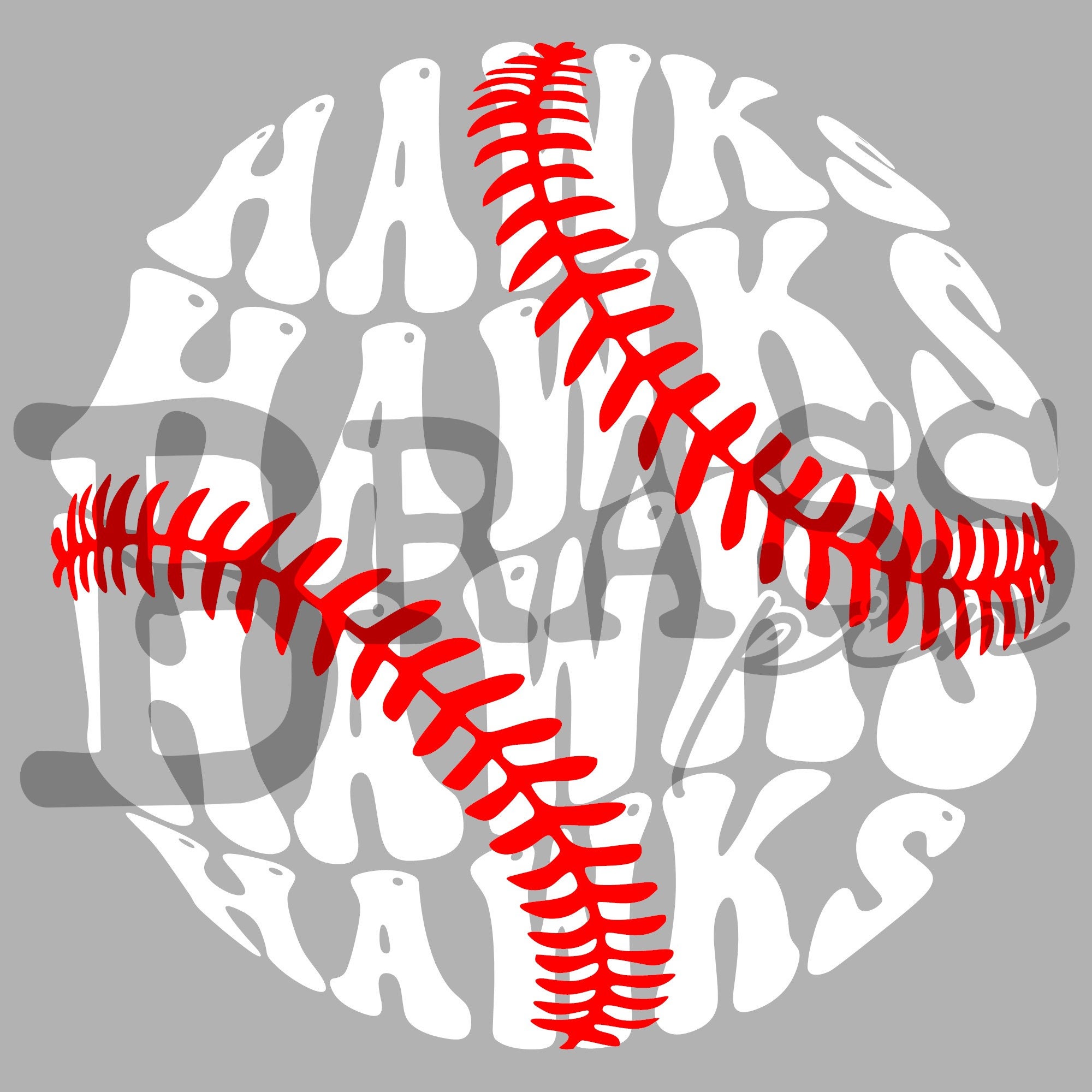 Retro Hawks Baseball / Softball Design: JPG, PNG, SVG Digital Download ...