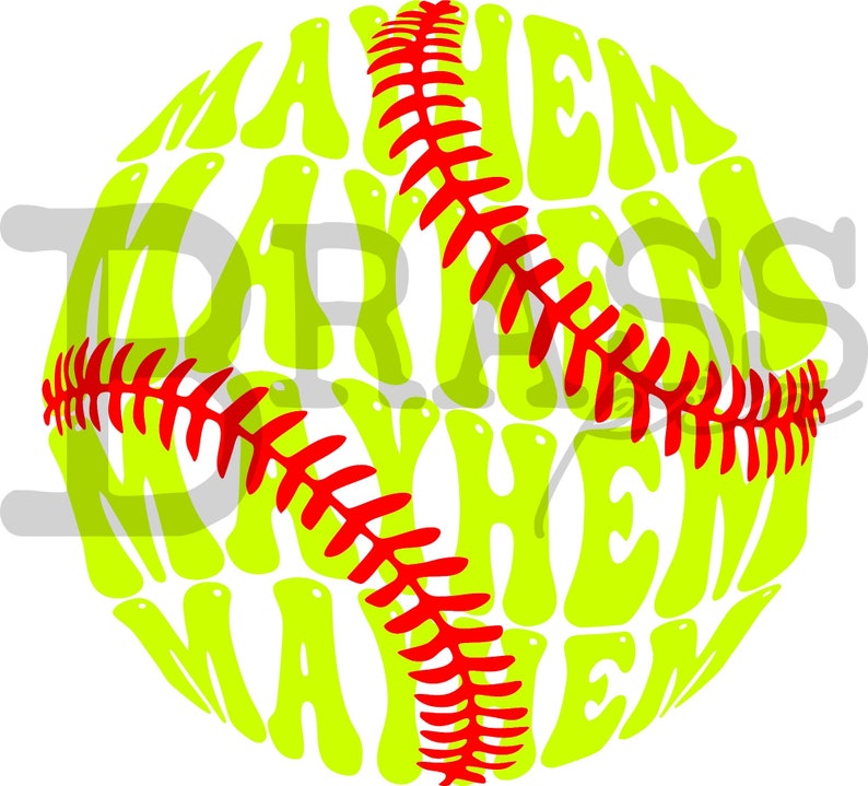 Retro Mayhem Baseball / Softball Designs: PNG, SVG, JPG Digital ...