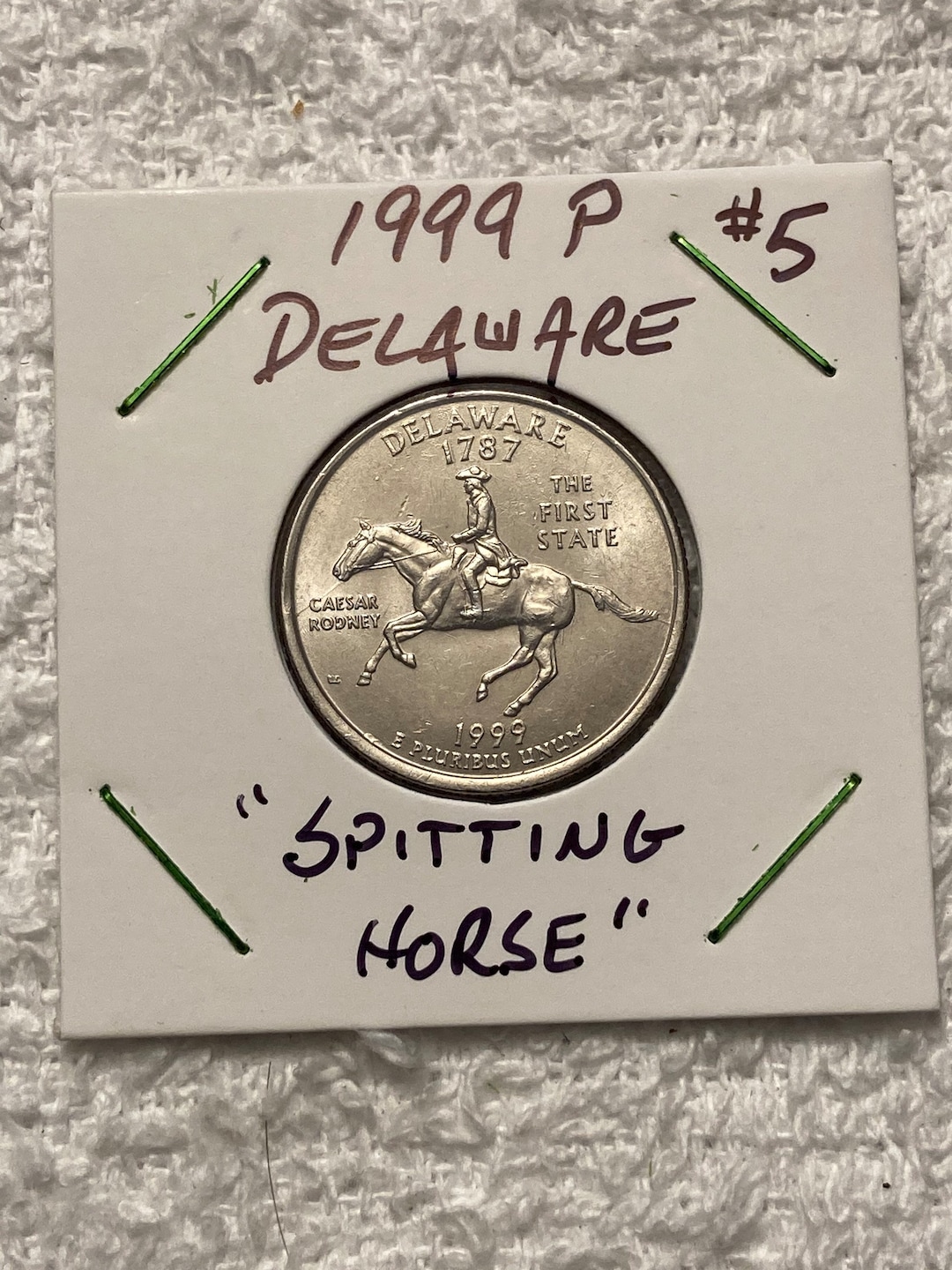 1999 P Delaware spitting Horse Quarter Error. - Etsy